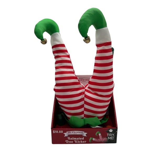 Holiday | Mr Christmas 16 Animated Elf Tree Kickers Legs Kick Up And ...